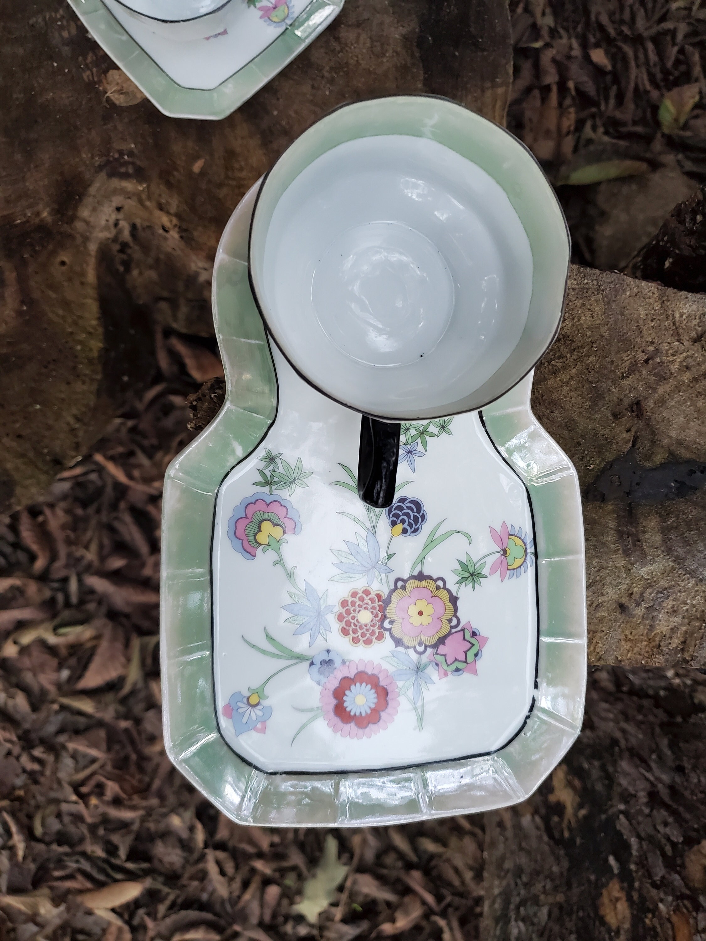 Lusterware Bone China Snack Plates and Cups, Set of 4, Germany, #631 - Etsy