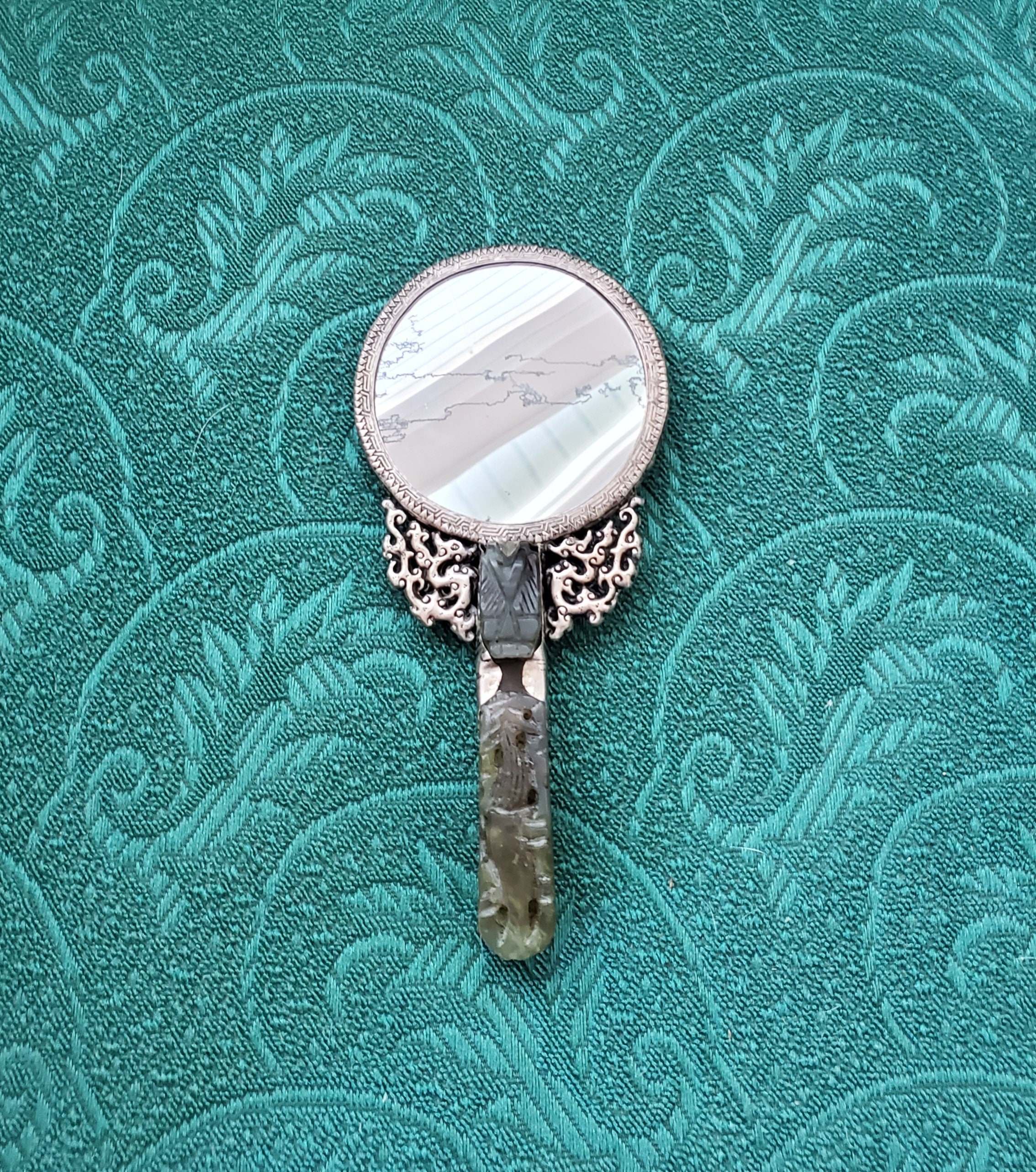 Antique Chinese Jade Hand Carved Hand Mirror Hand Done - Etsy