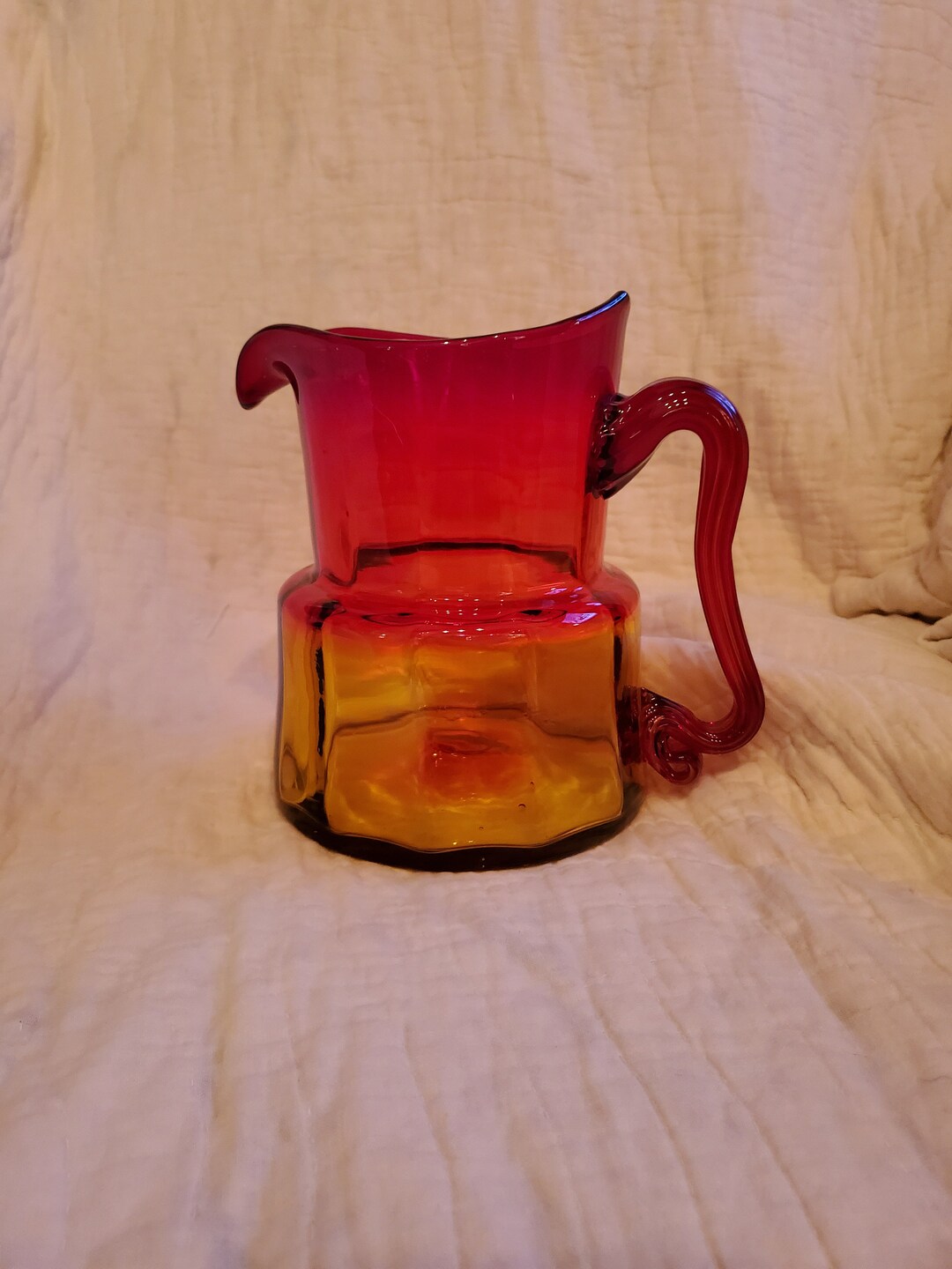 Blenko Amberina Art Glass Water Pitcher #478 - Etsy