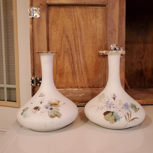 Antique Milk Glass Barber Bottles - Etsy