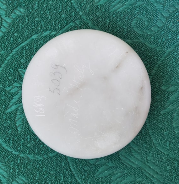 Antique Alabaster Lidded Box, Hand Painted, Micro Mos… - Gem