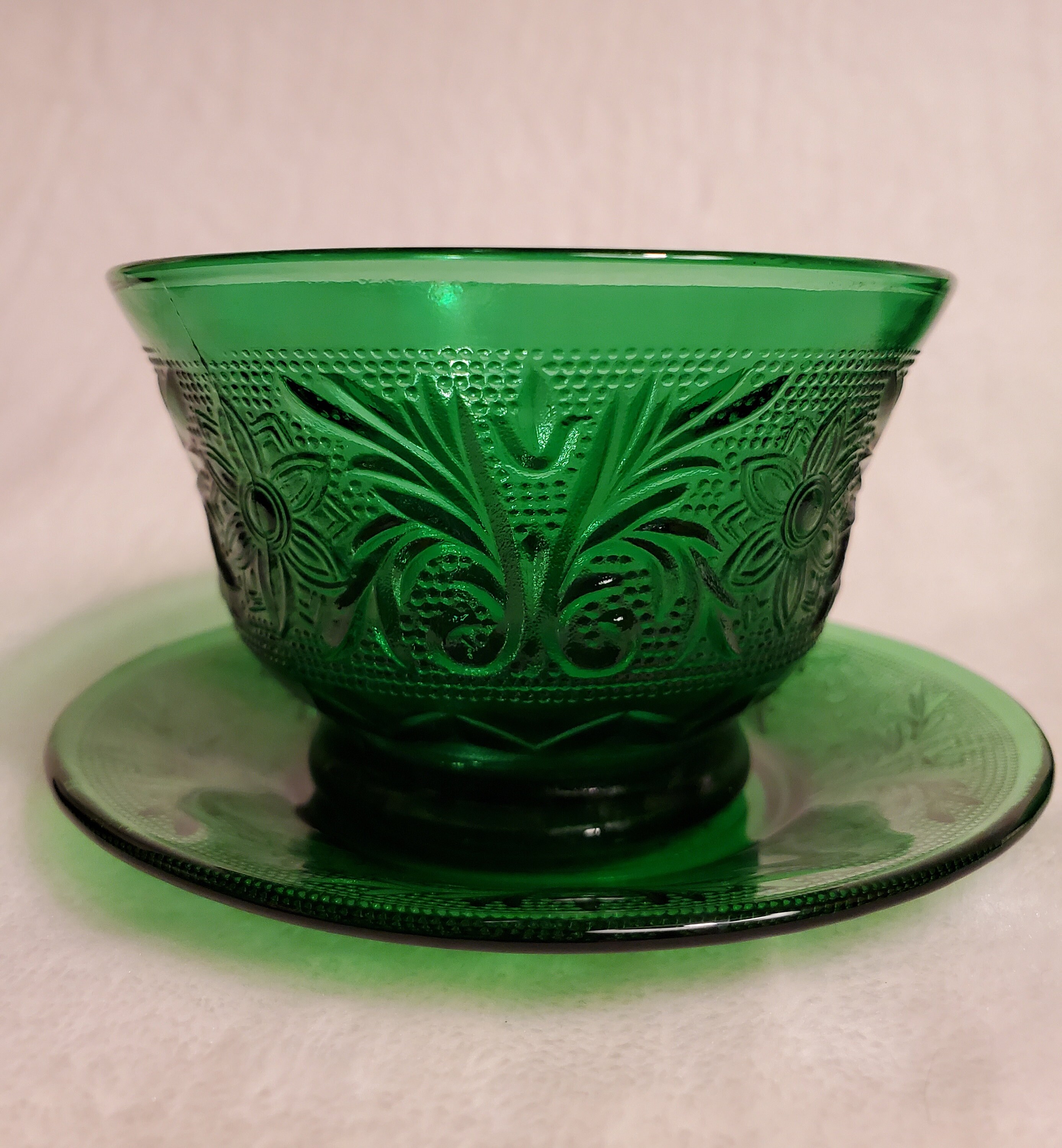 3 Sets Forest Green Sandwich Glass Custard Cups and Liners - Etsy