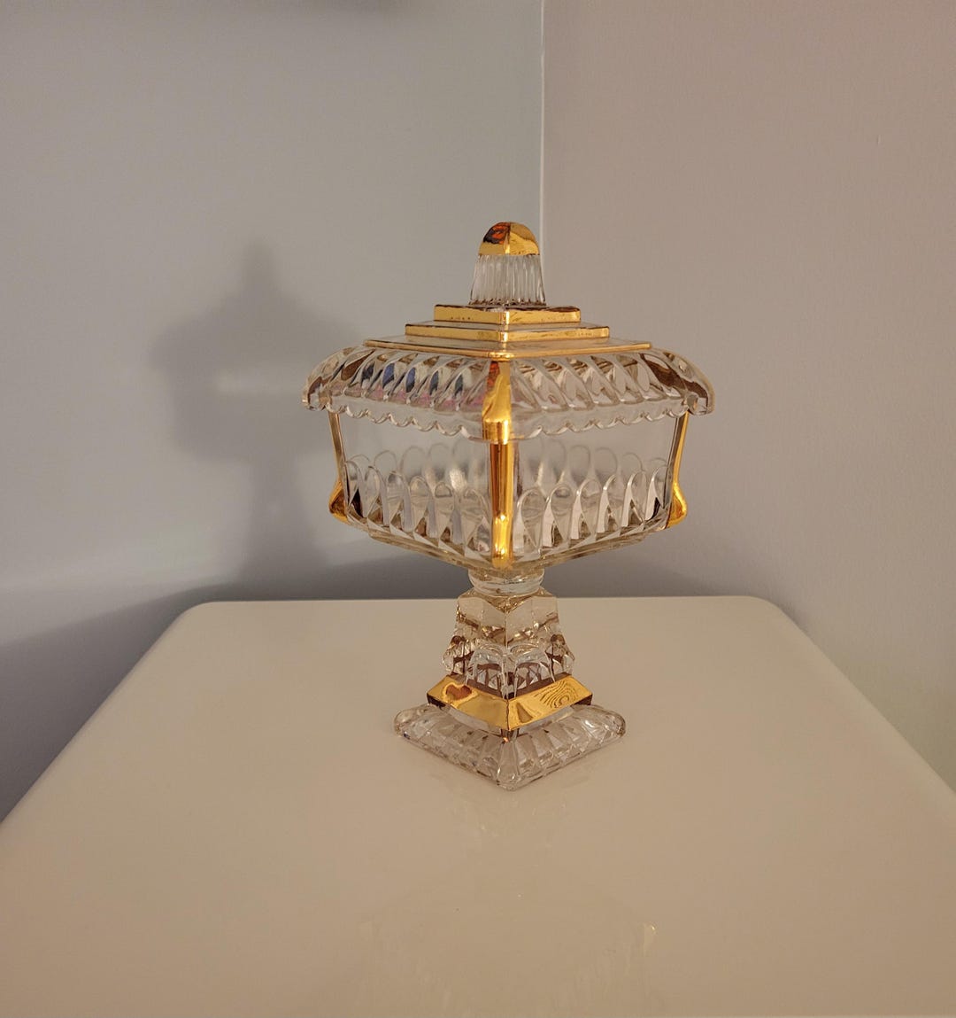 Jeanette Glass Lidded Candy Dish or Wedding Box, 923 - Etsy