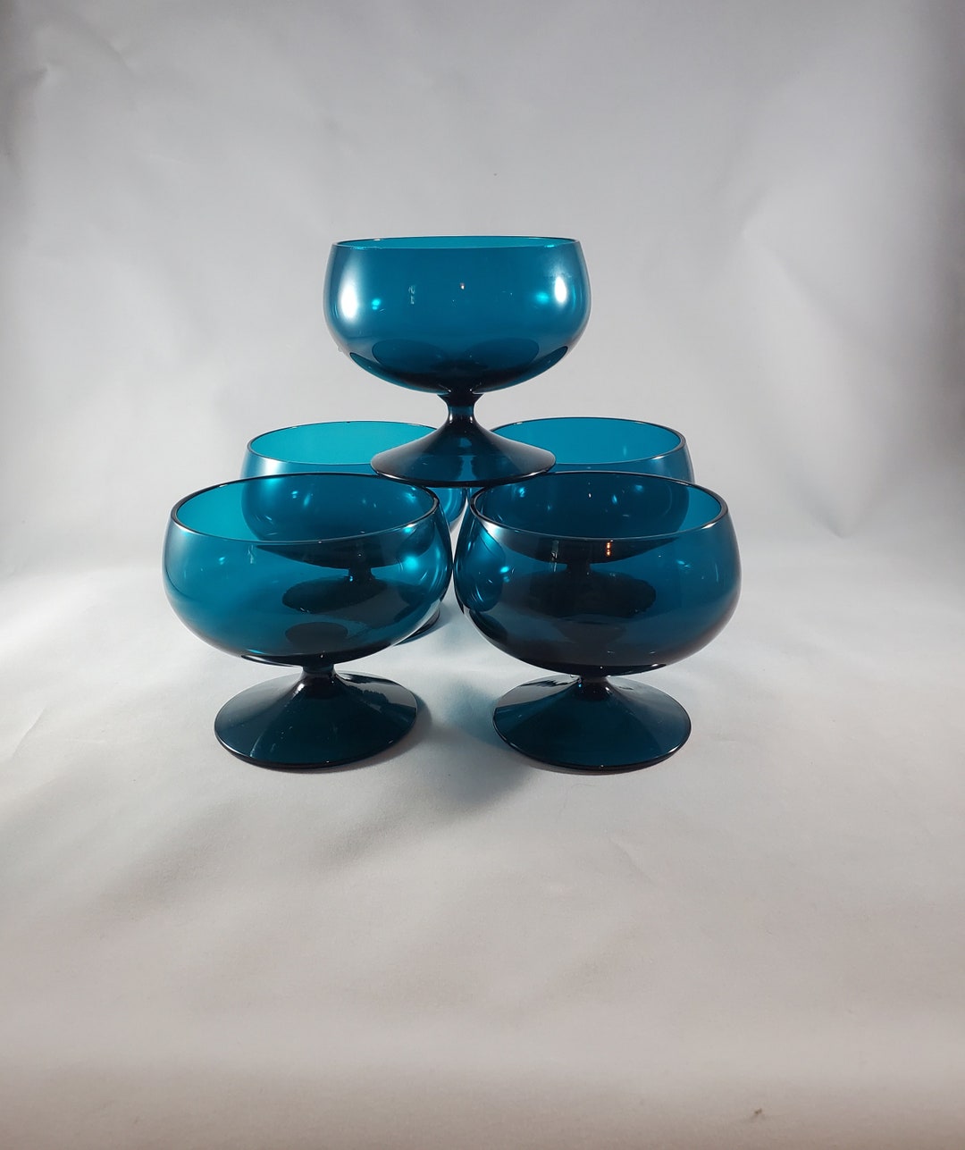 Lindshammer, Gunnar Ander, Sweden, Brandy Snifter Glasses, Teal, #1050 ...