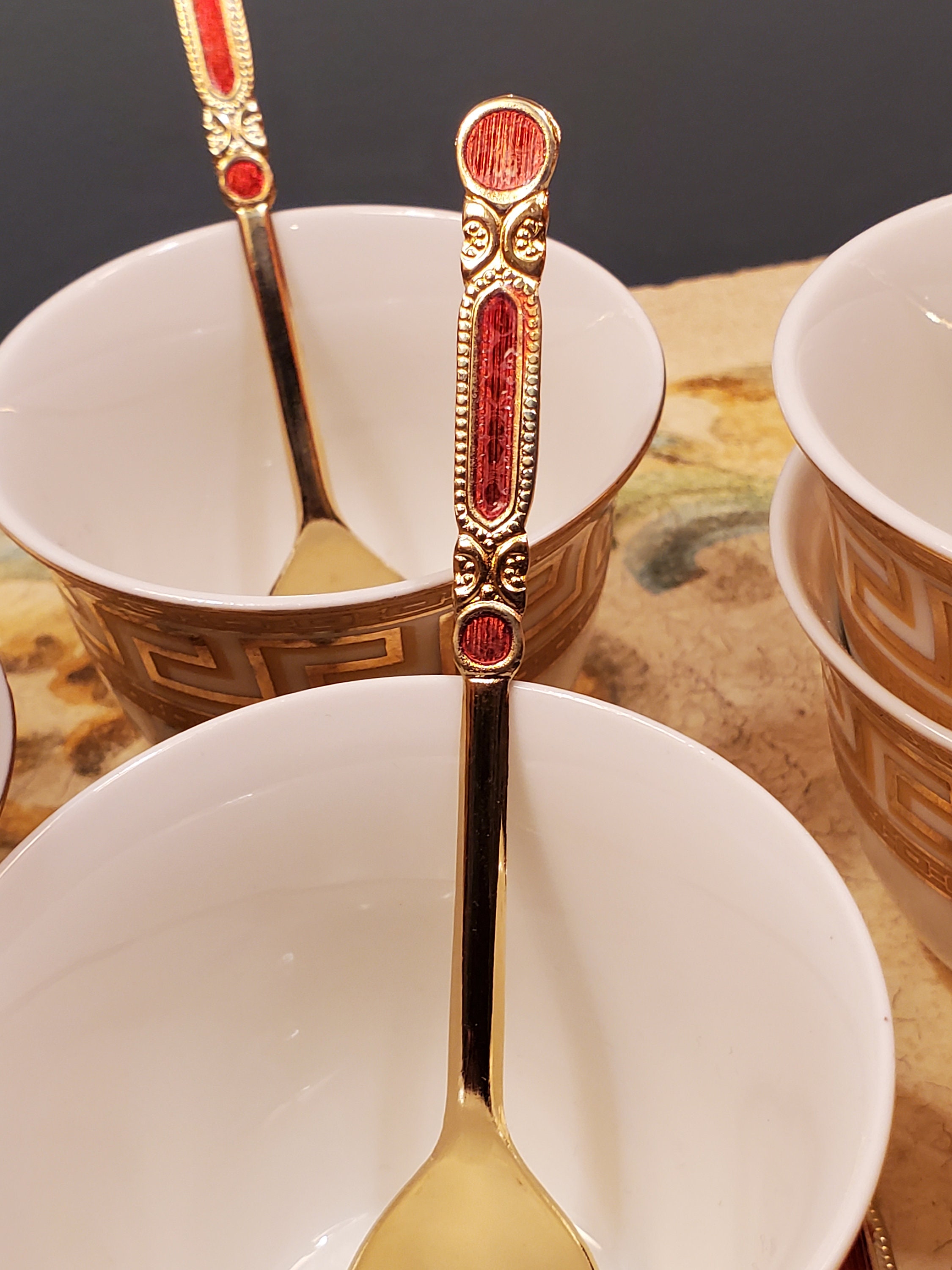 8 Alpine Cuisine Cawa Cups and Spoons, Aramco Imports, Germany, #956 - Etsy