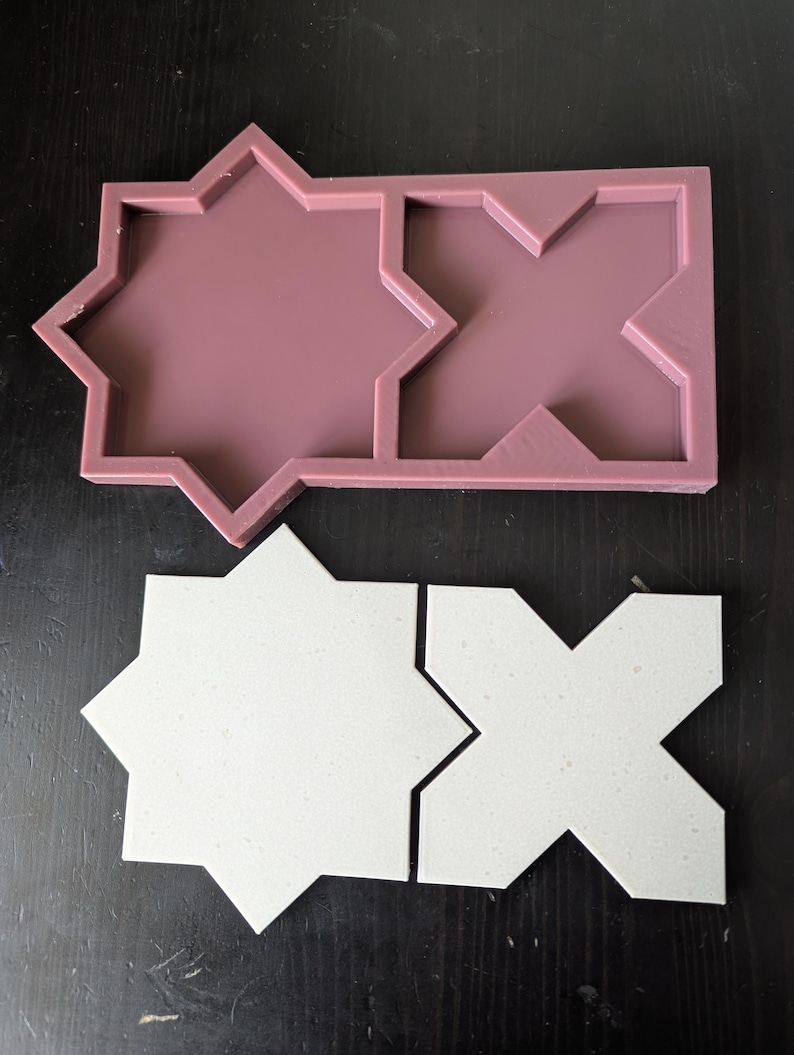 Bulk Order - Zellige Star & Cross Concrete Tile Mould Set — Handmade ...