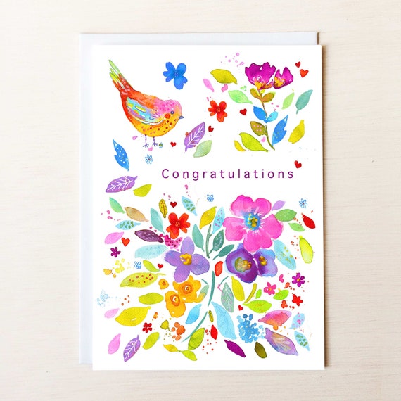 Congratulations Greeting Card Blank Inside | Etsy