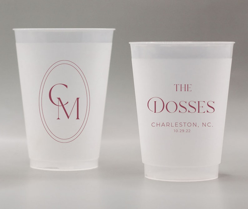 Personalized Wedding Favor Cups | Minimalist Modern Glasses | Custom ...