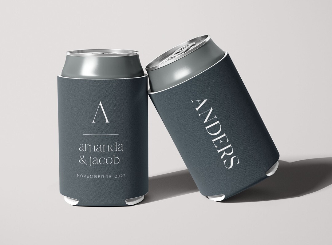 Custom Wedding Coolers, Personalized Can Cooler, Reception Favor, Beer ...