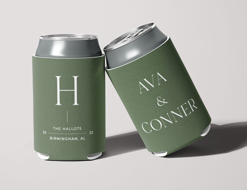 Custom Wedding Coolers, Personalized Can Cooler, Reception Favor, Beer ...