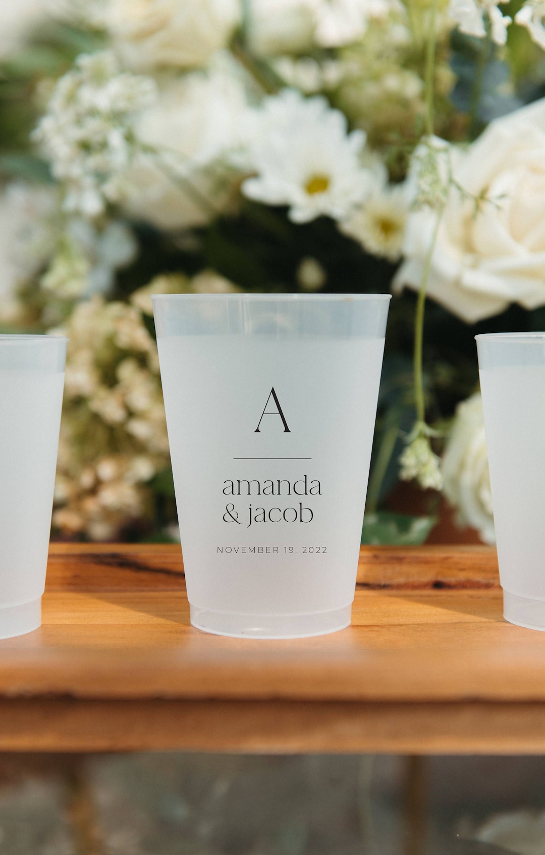 Personalized Wedding Cups With Names & Date | Customized Frosted ...