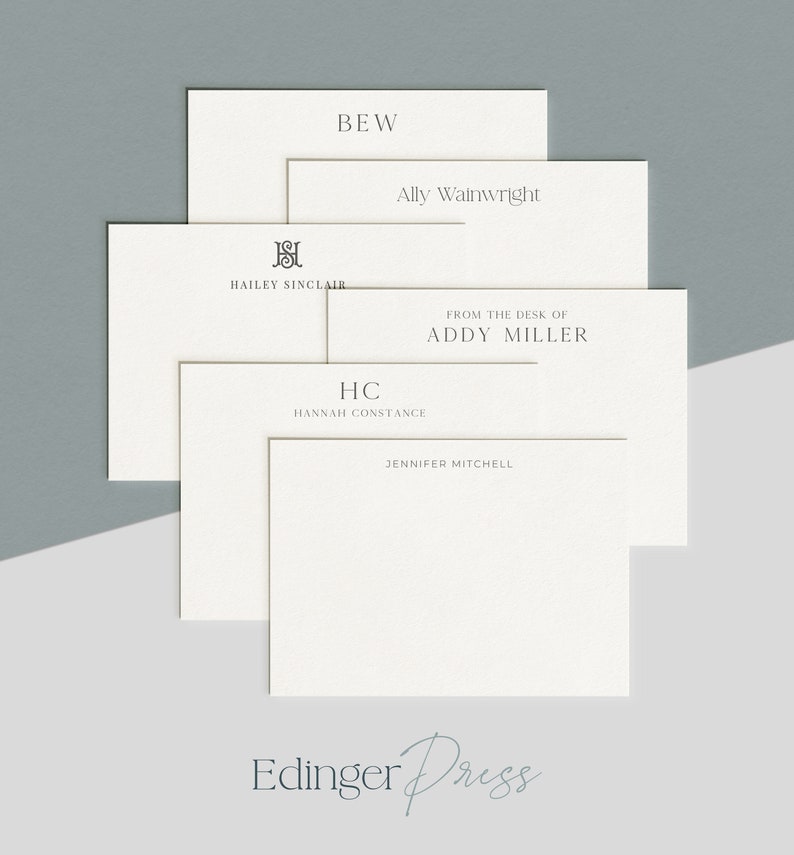 Personalized Letterpress Stationery Card Set | Custom Card Set of 25 ...