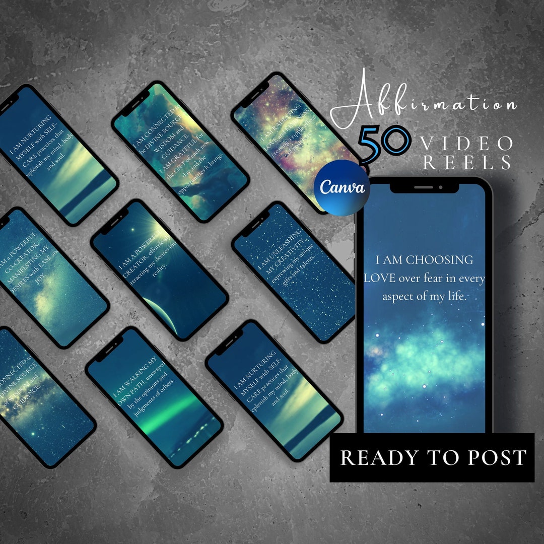50 Celestial Motivational Affirmation Reels | Instagram Reel Template ...