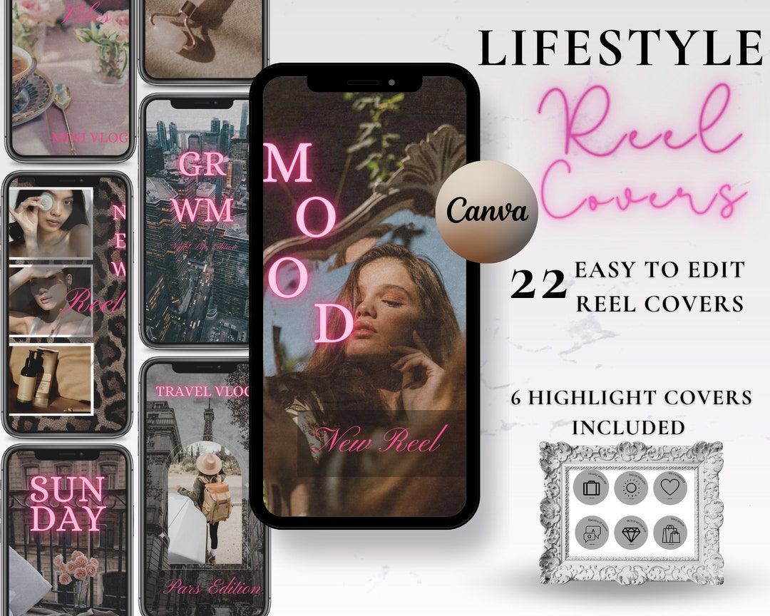 Reel Cover Template | Reel Covers Canva | Influencer Covers for Reels ...