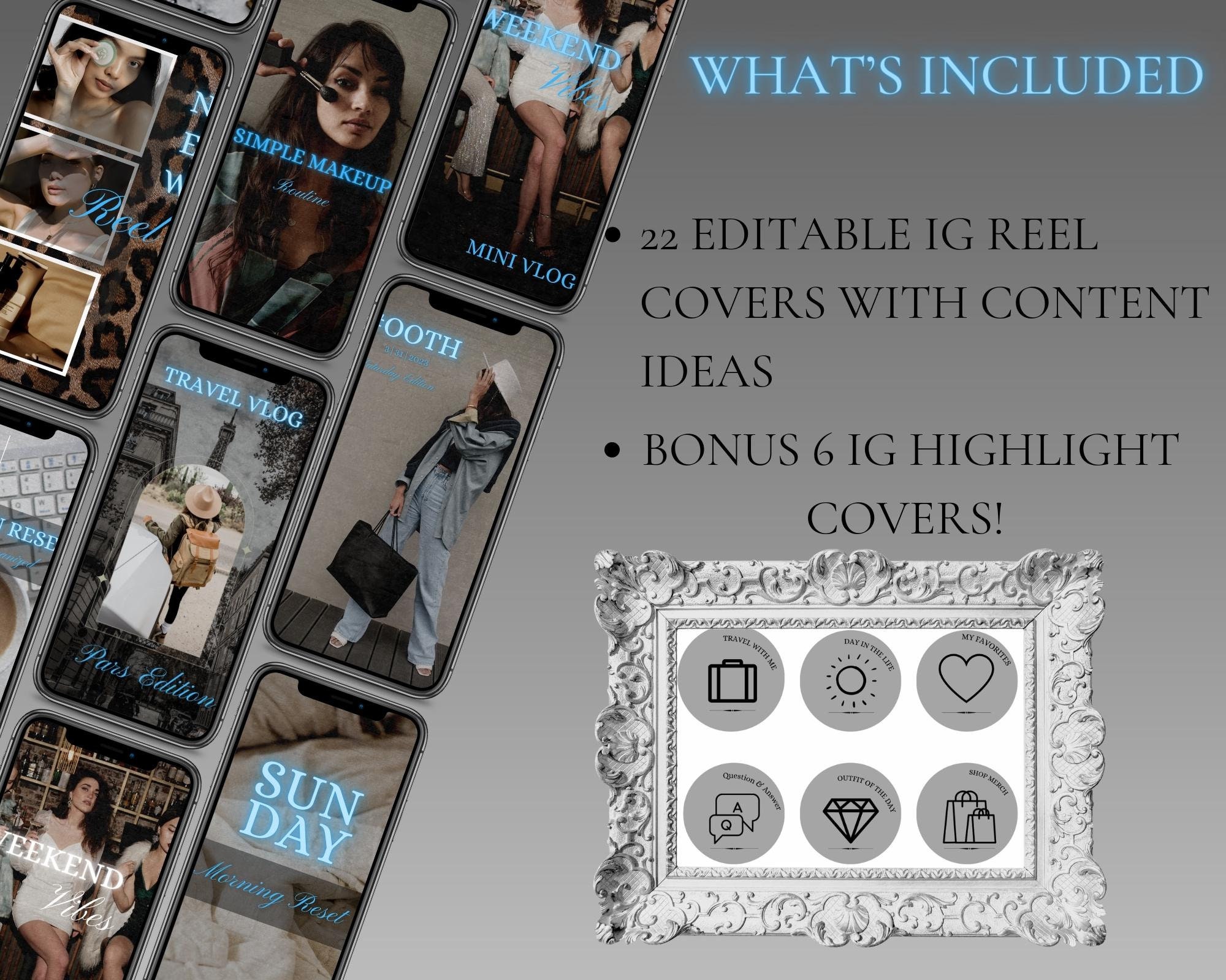 Reel Cover Template Editable in Canva | Ig Video Cover | Influencer ...