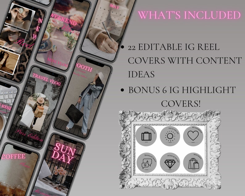 Reel Cover Templates | Reel Covers Canva | Influencer Covers for Reels ...