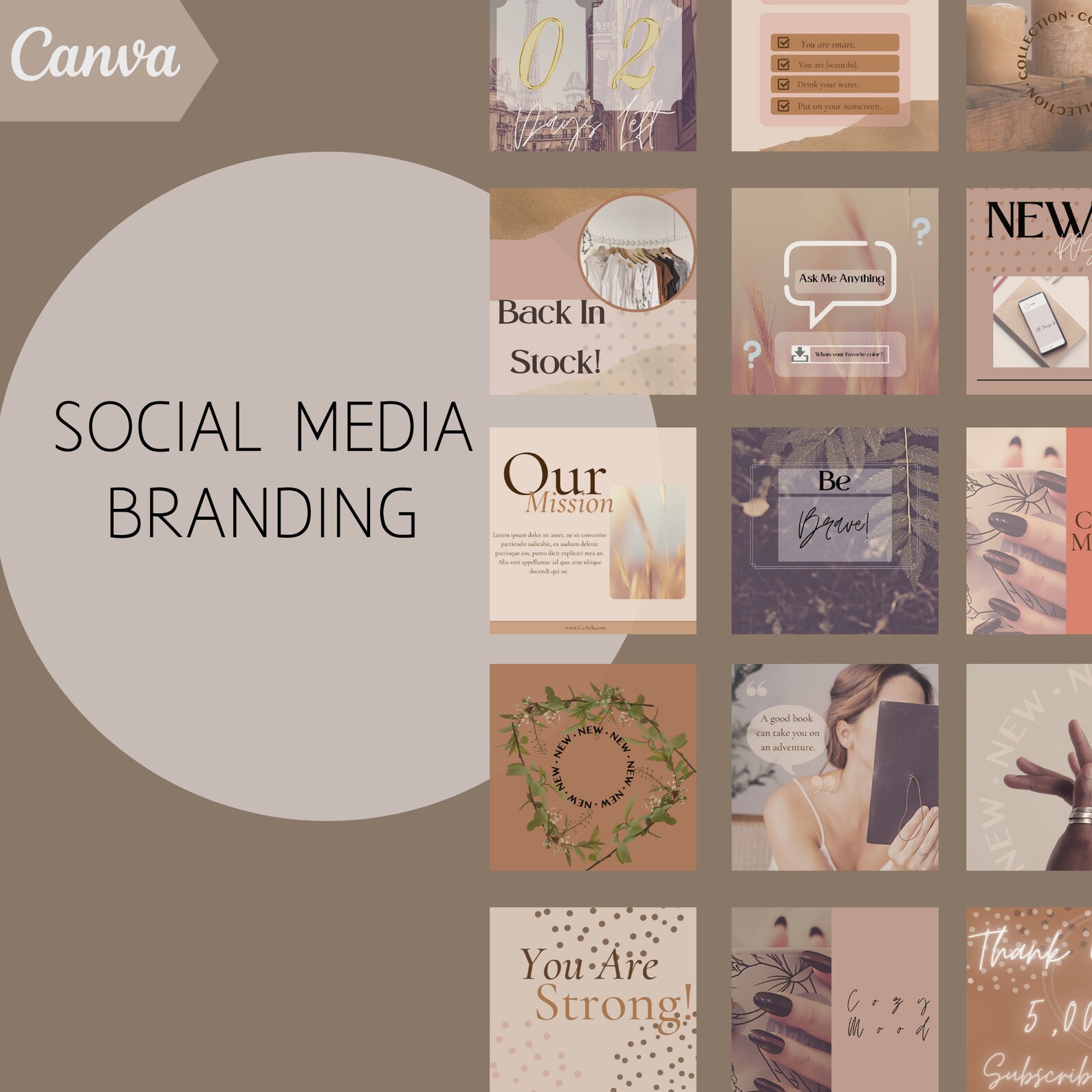 50 Brown INSTAGRAM Template Easy to Use & Customizable on Canva ...