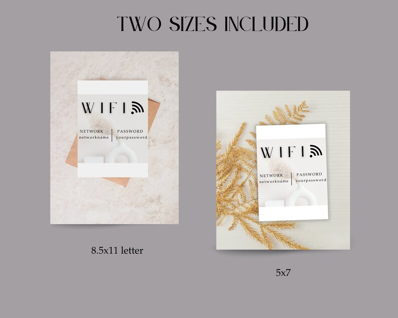 WIFI Password Sign 5x7 | Wifi Sign Printable for Office | Minimalist ...
