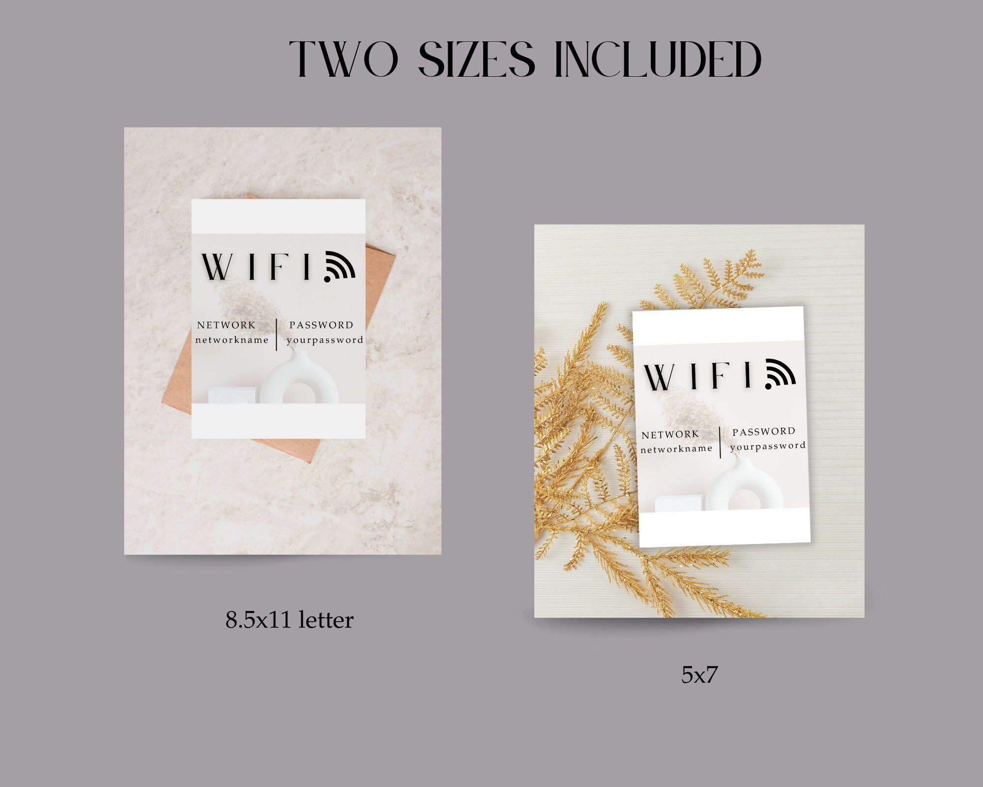 WIFI Password Sign 5x7 | Wifi Sign Printable for Office | Minimalist ...