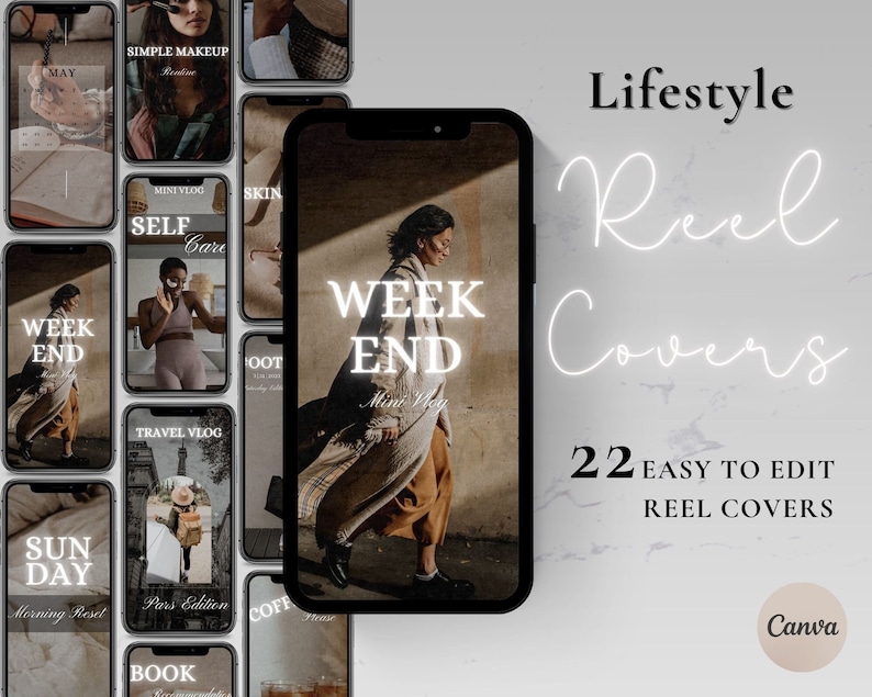 Reel Cover Template | Reel Covers Canva | Influencer Covers for Reels ...