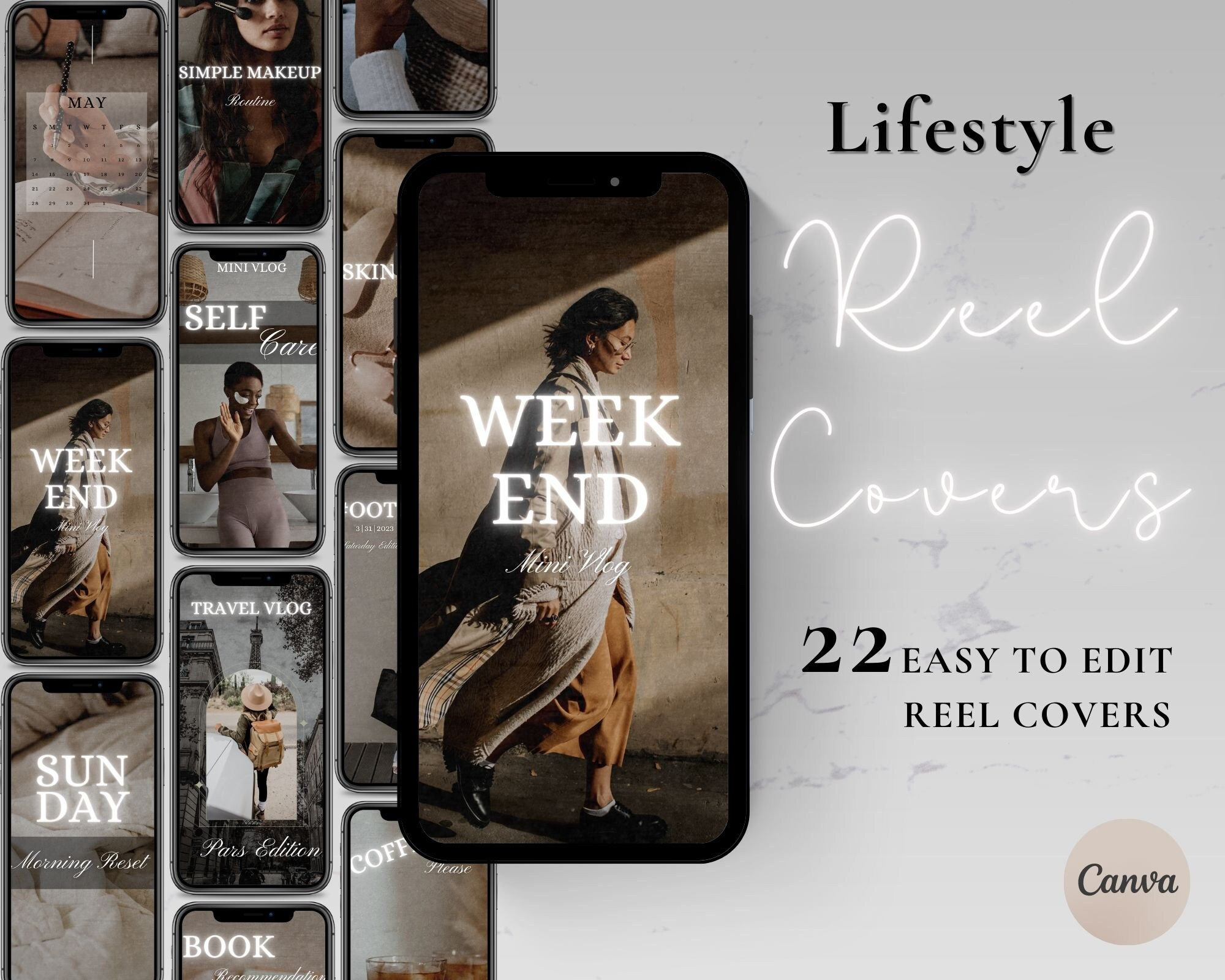 Reel Cover Template | Reel Covers Canva | Influencer Covers for Reels ...