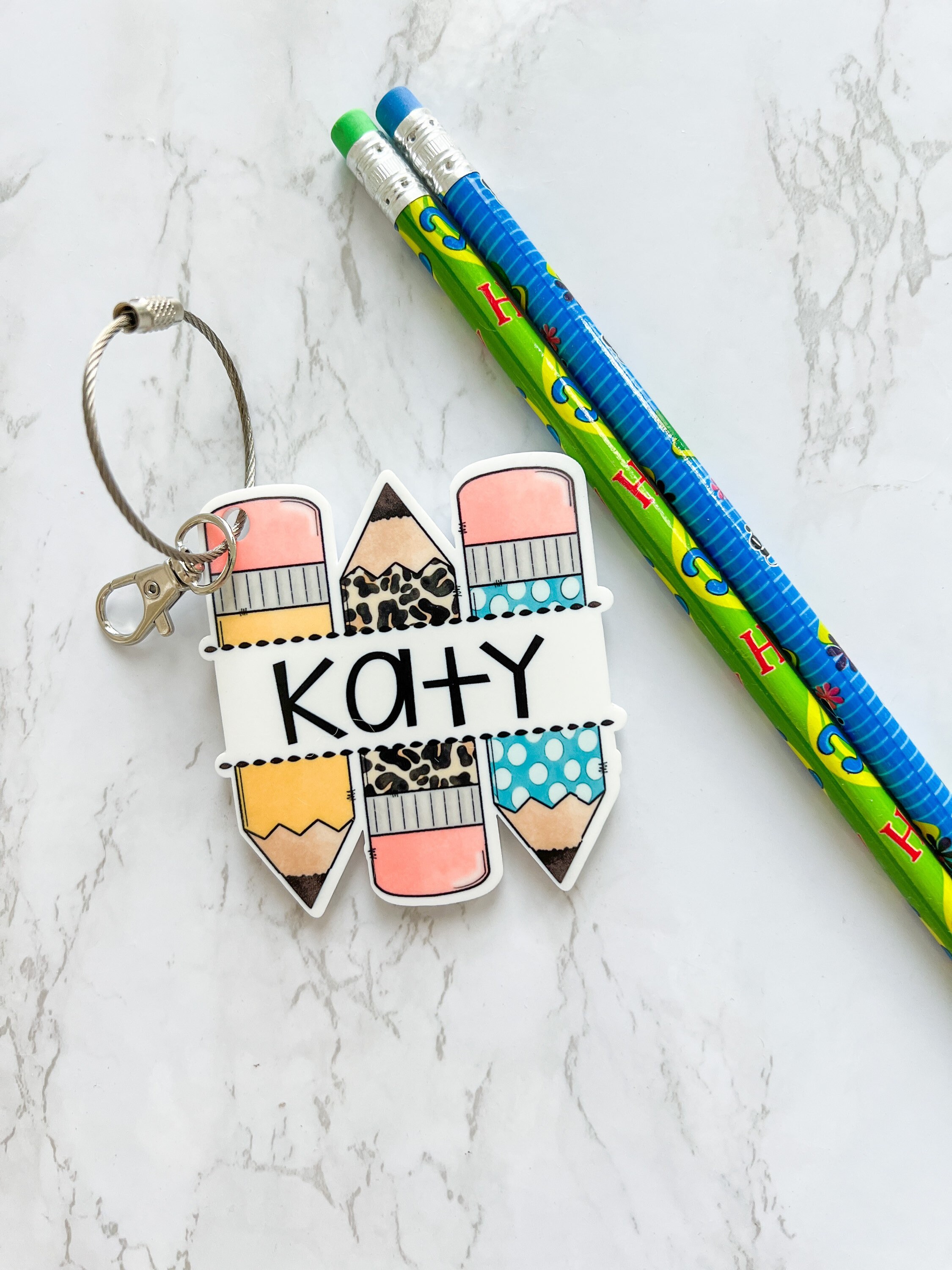 Backpack Tag Backpack Name Tag for Kids Personalized Pencil - Etsy