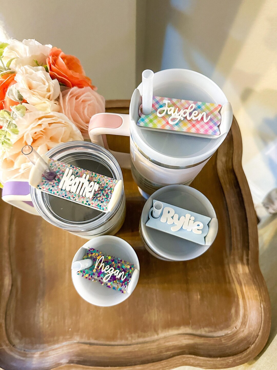 Tumbler Name Plate, Tumbler Name Tag, 40 or 64 Ounce Tumbler Topper ...