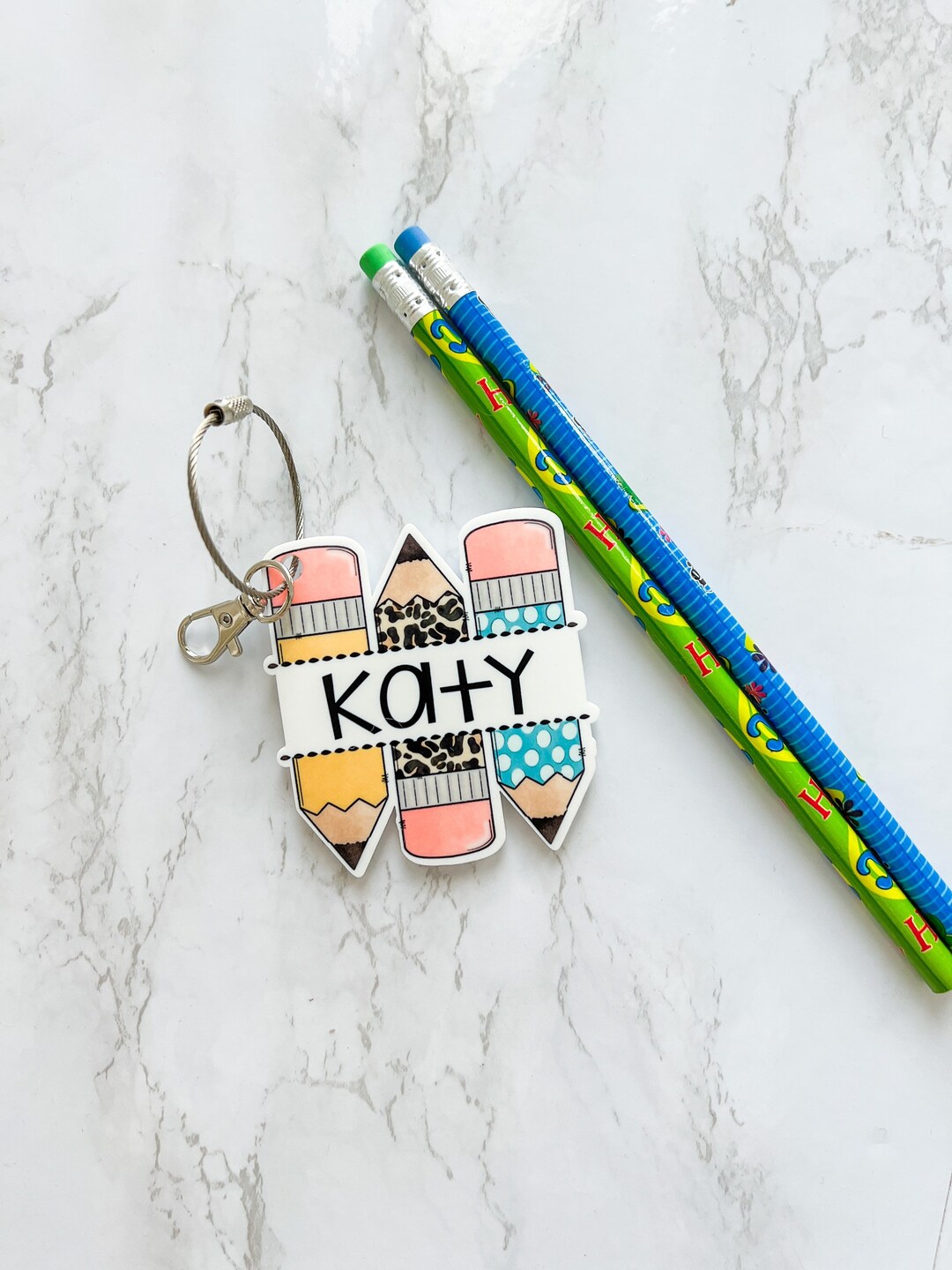 Backpack Tag Backpack Name Tag for Kids Personalized Pencil - Etsy