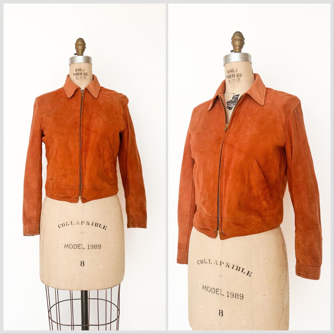 Vintage 1930s 30s Suede Leather Jacket Flannel Lined S - Etsy