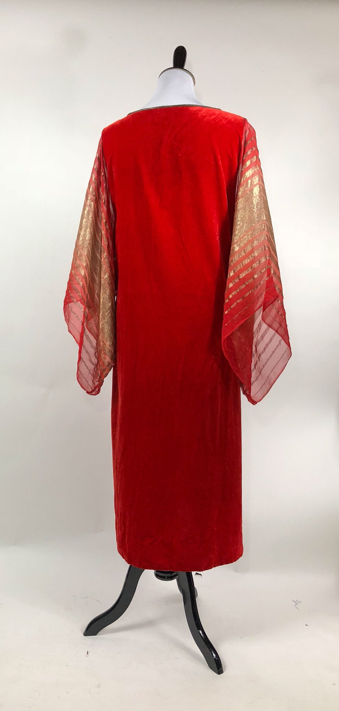 Incredible Vintage 1920s Red Velvet Gold Metallic Ombre | Etsy