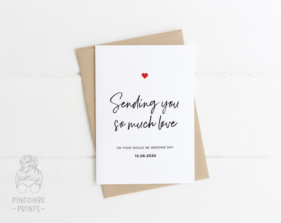 Delayed Wedding Card Original Wedding Day Custom Date Would - Etsy