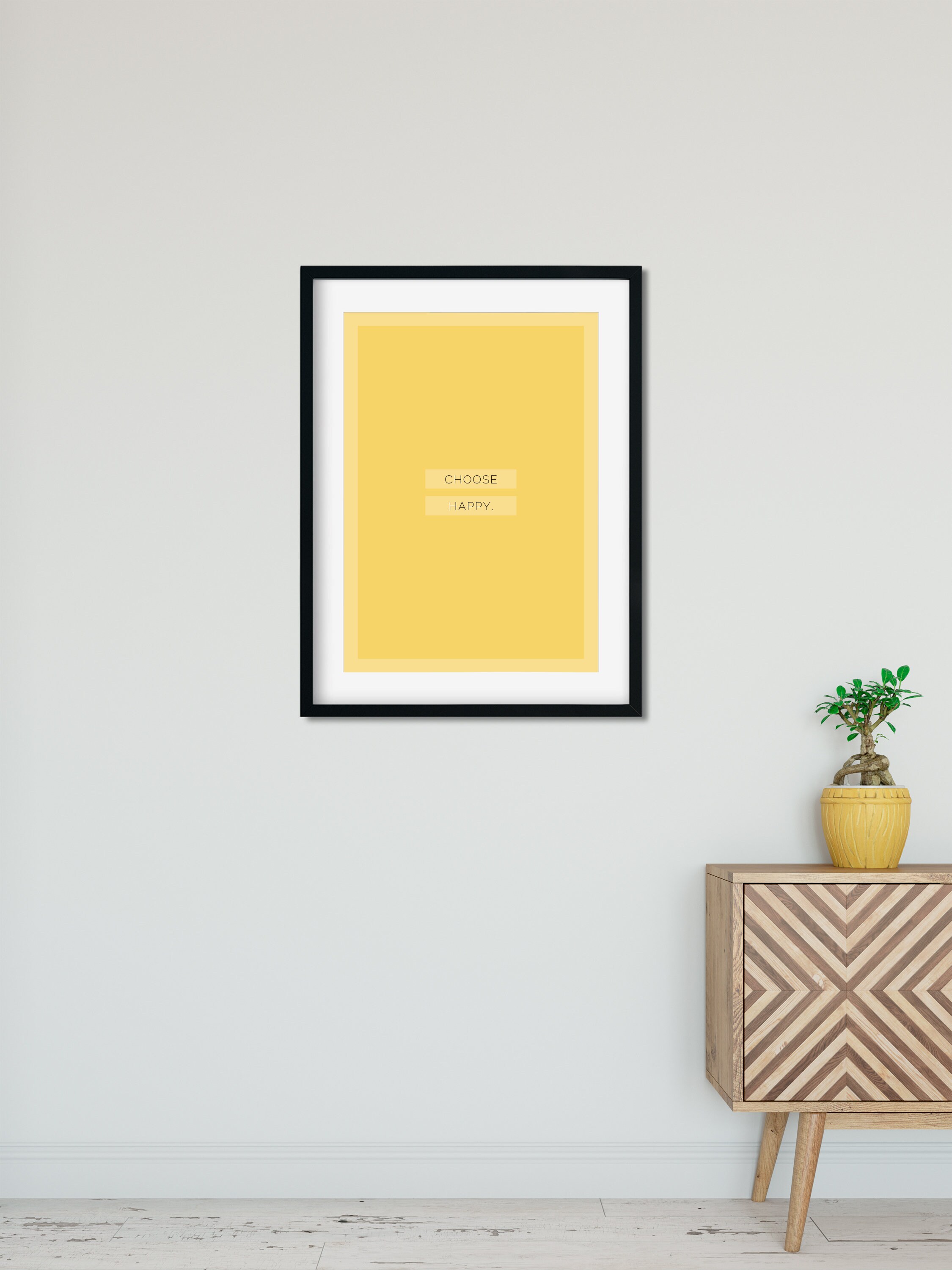 Choose Happy Wall Art Home Decor Yellow Quote Print Summer - Etsy UK