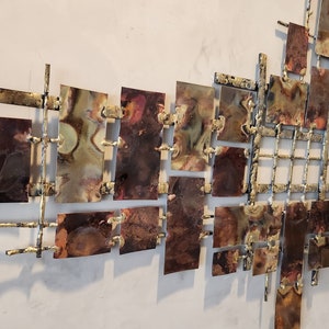 Wall Sculpture, Mid Century Modern, Brutalist, Brass, Copper, Art ...