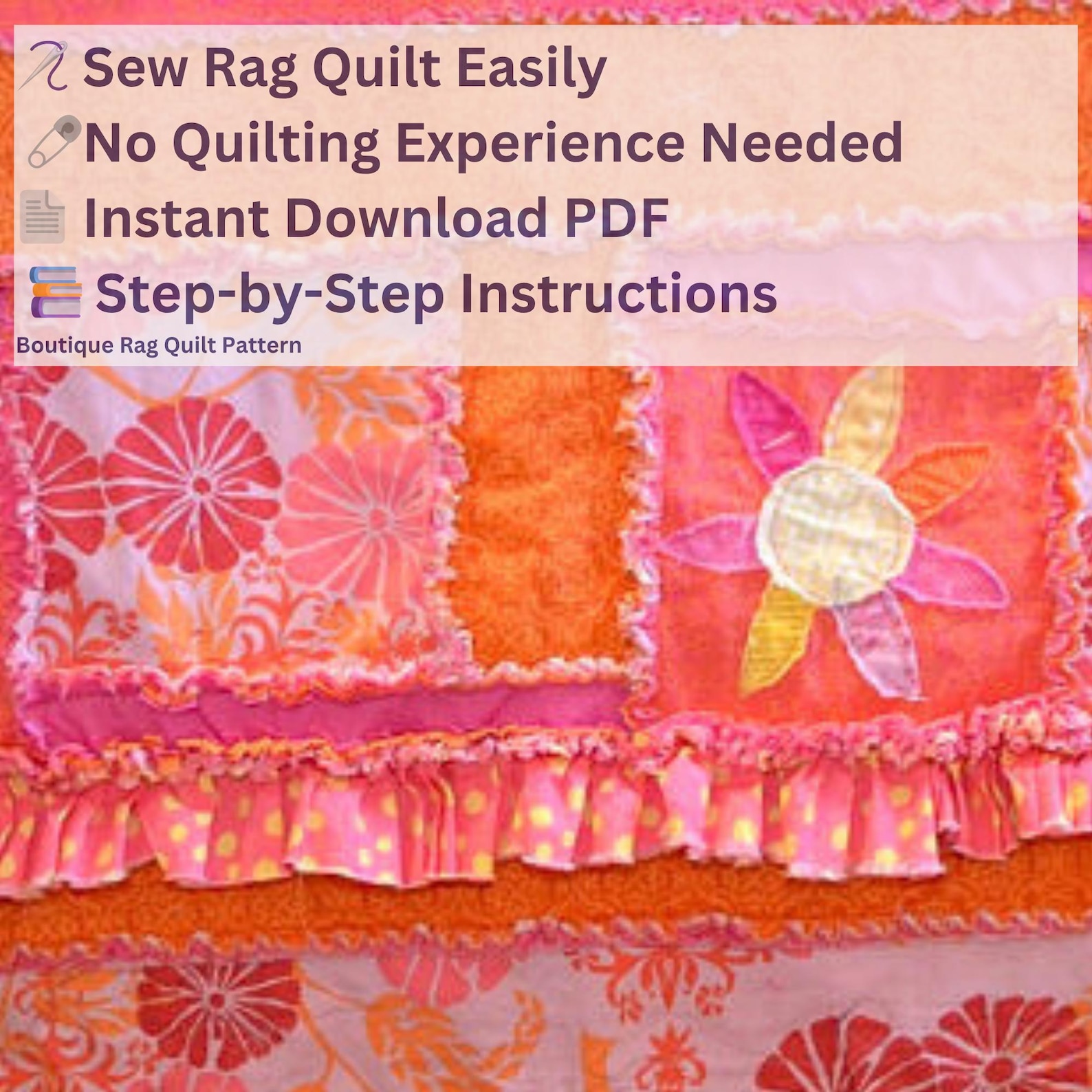Modern Rag Tutorials PDF Book| Beginner Easy Rag Quilts, 10 DIY ...