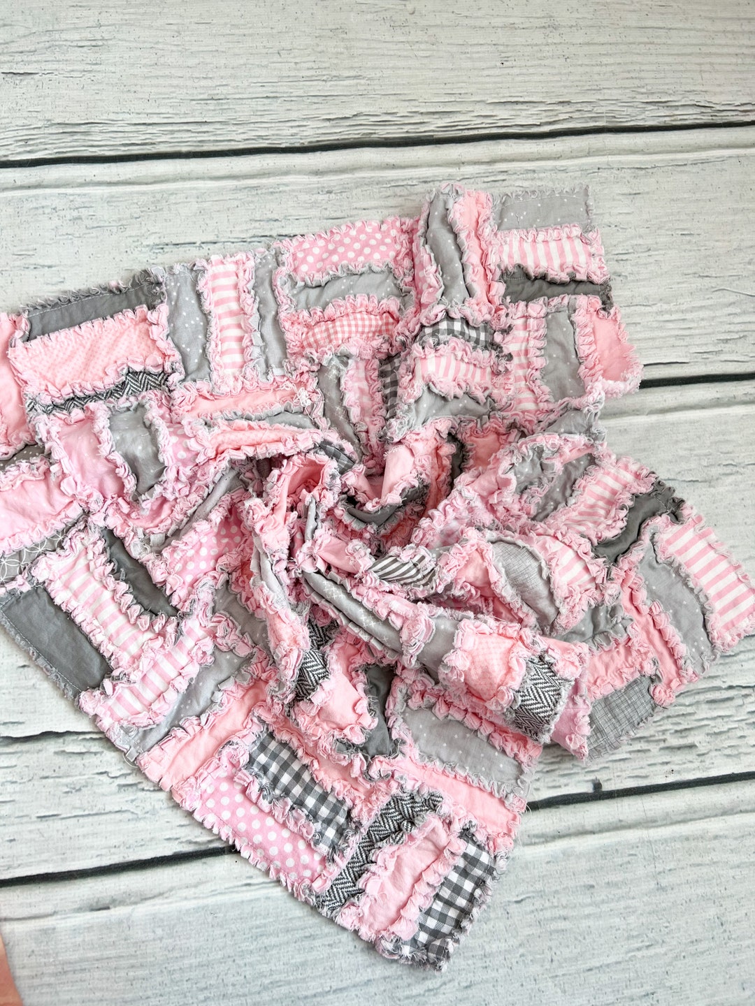 Jelly Roll Rag Quilt Pattern PDF, Rail Fence Baby Quilt Pattern, Strip ...