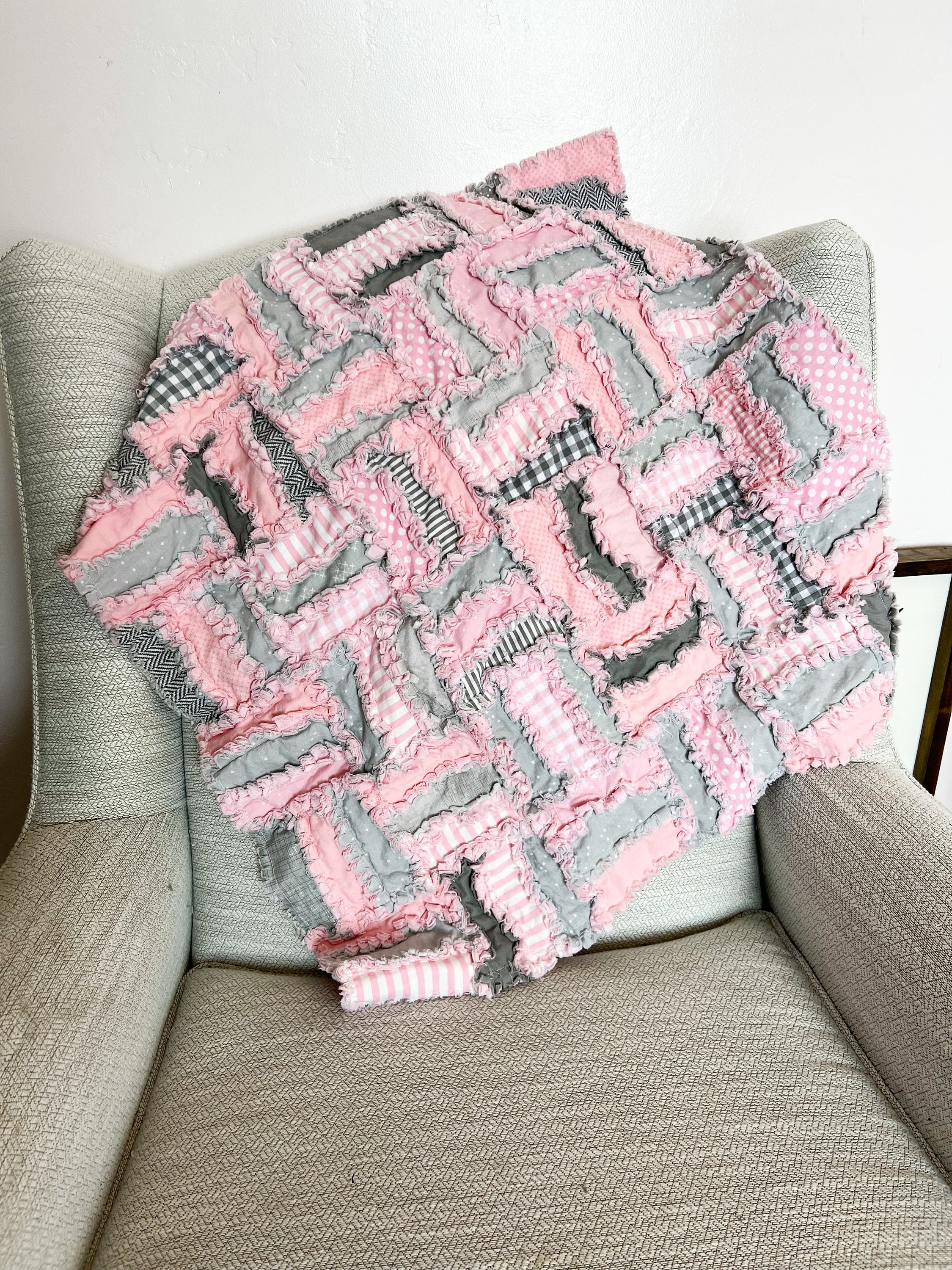 Jelly Roll Rag Quilt Pattern PDF, Rail Fence Baby Quilt Pattern, Strip ...