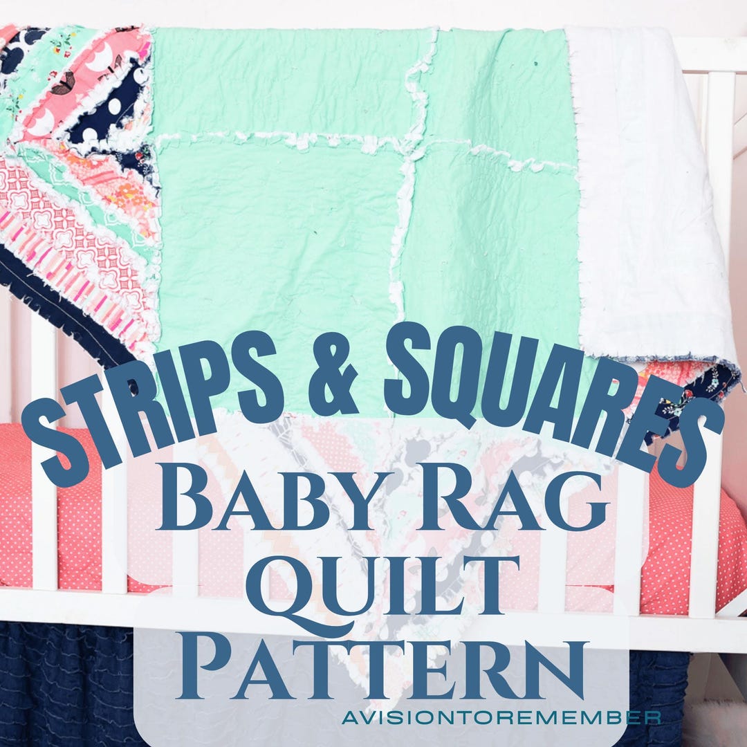 Jelly Roll Strip Rag Quilt Pattern PDF – Beginner Baby Quilt, Triangle ...