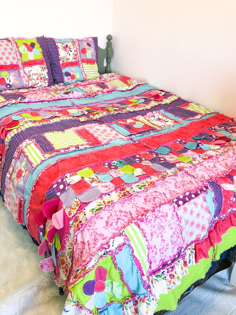 Queen Rag Quilt and Throw Size Rag Quilt Pattern Multiple - Etsy