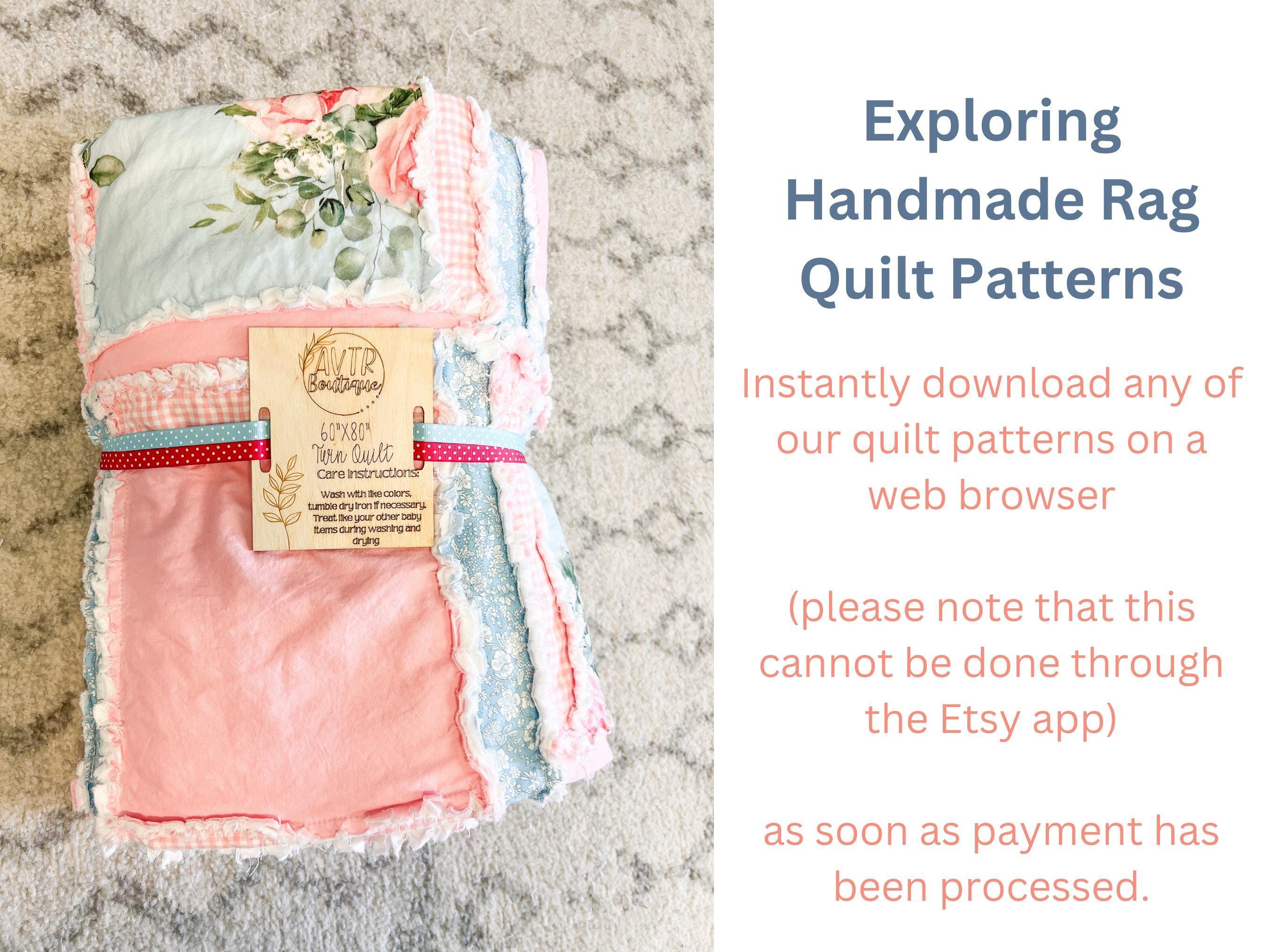 Rail Fence Rag Quilt Pattern for Throw Size Rag Quilt, Can Be Easily ...
