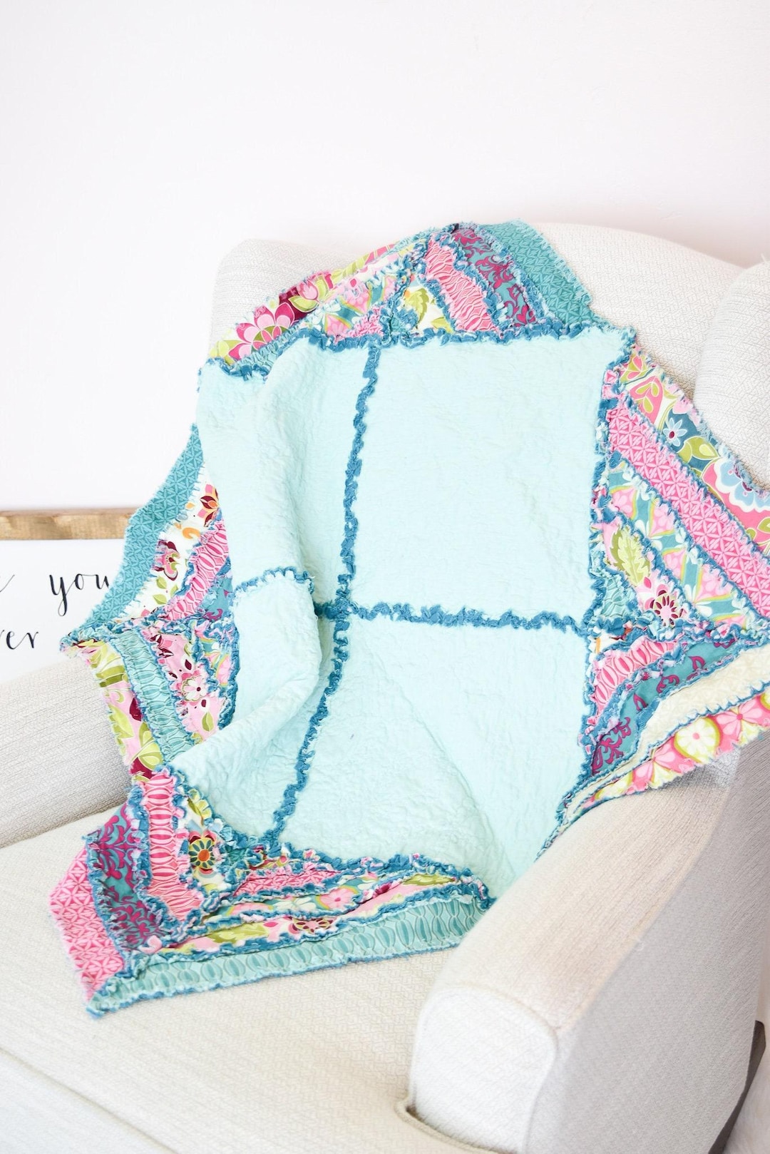 Jelly Roll Strip Rag Quilt Pattern PDF – Beginner Baby Quilt, Triangle ...