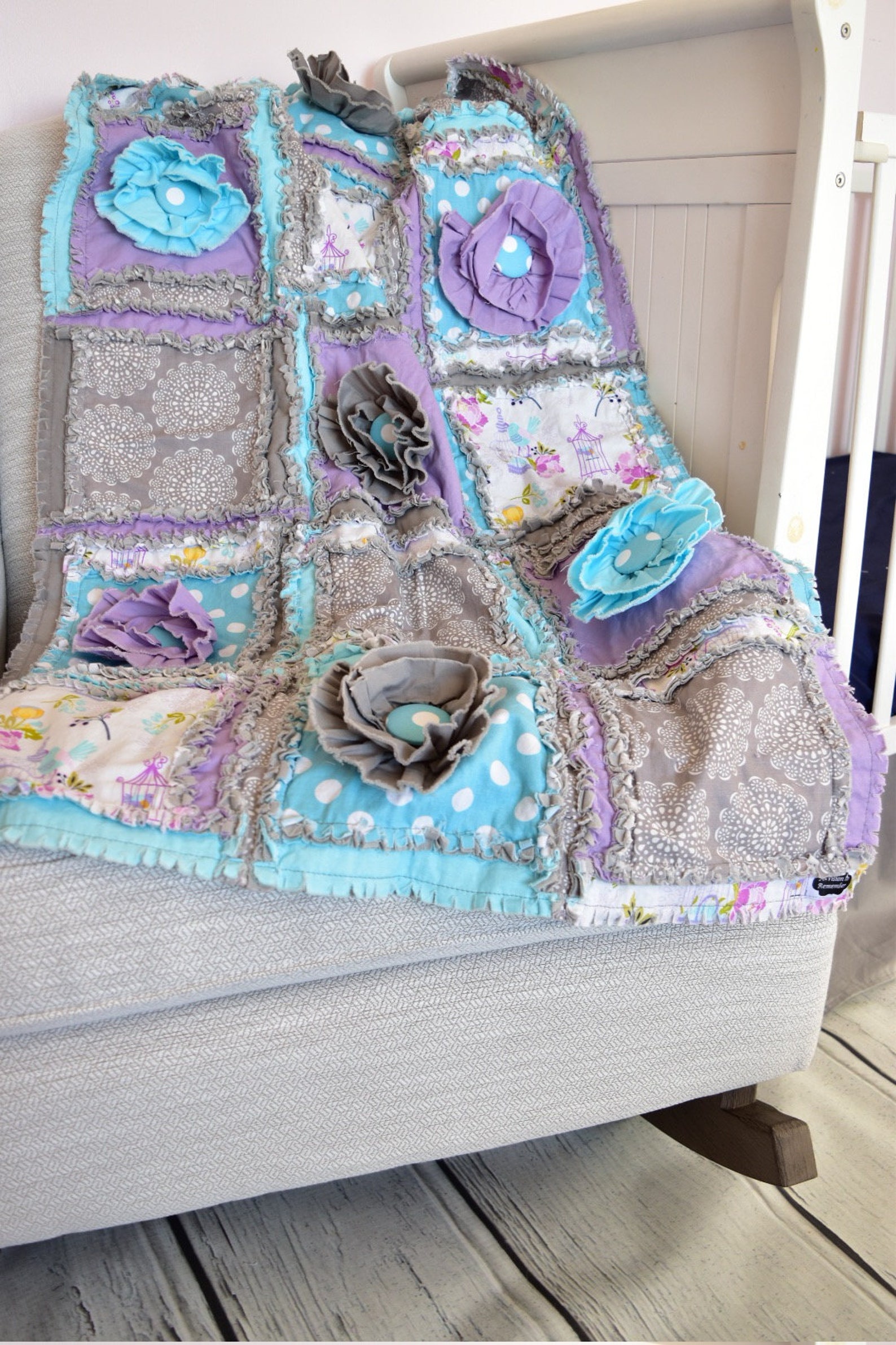 Rag Quilt Pattern Car Seat Cover Pattern 3D Flower Applique - Etsy