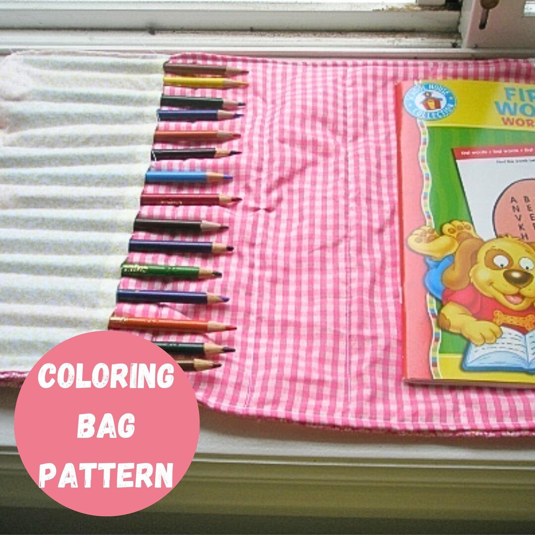 Coloring Book Bag Sewing Pattern, Stocking Stuffer Christmas Gift for ...