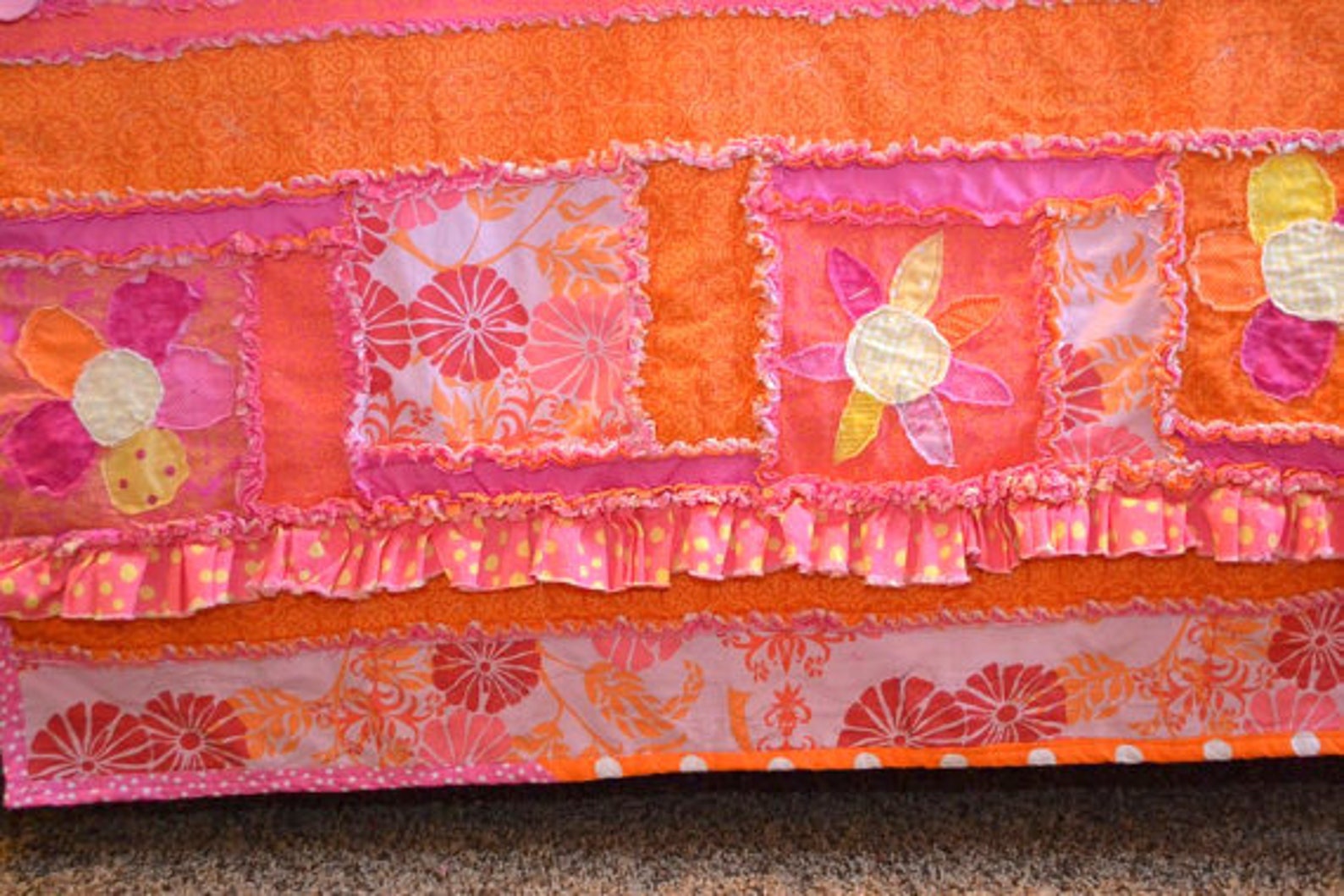 Sew Girly Rag Quilt Pattern, Modern Quilt Pattern, Applique Quilt ...