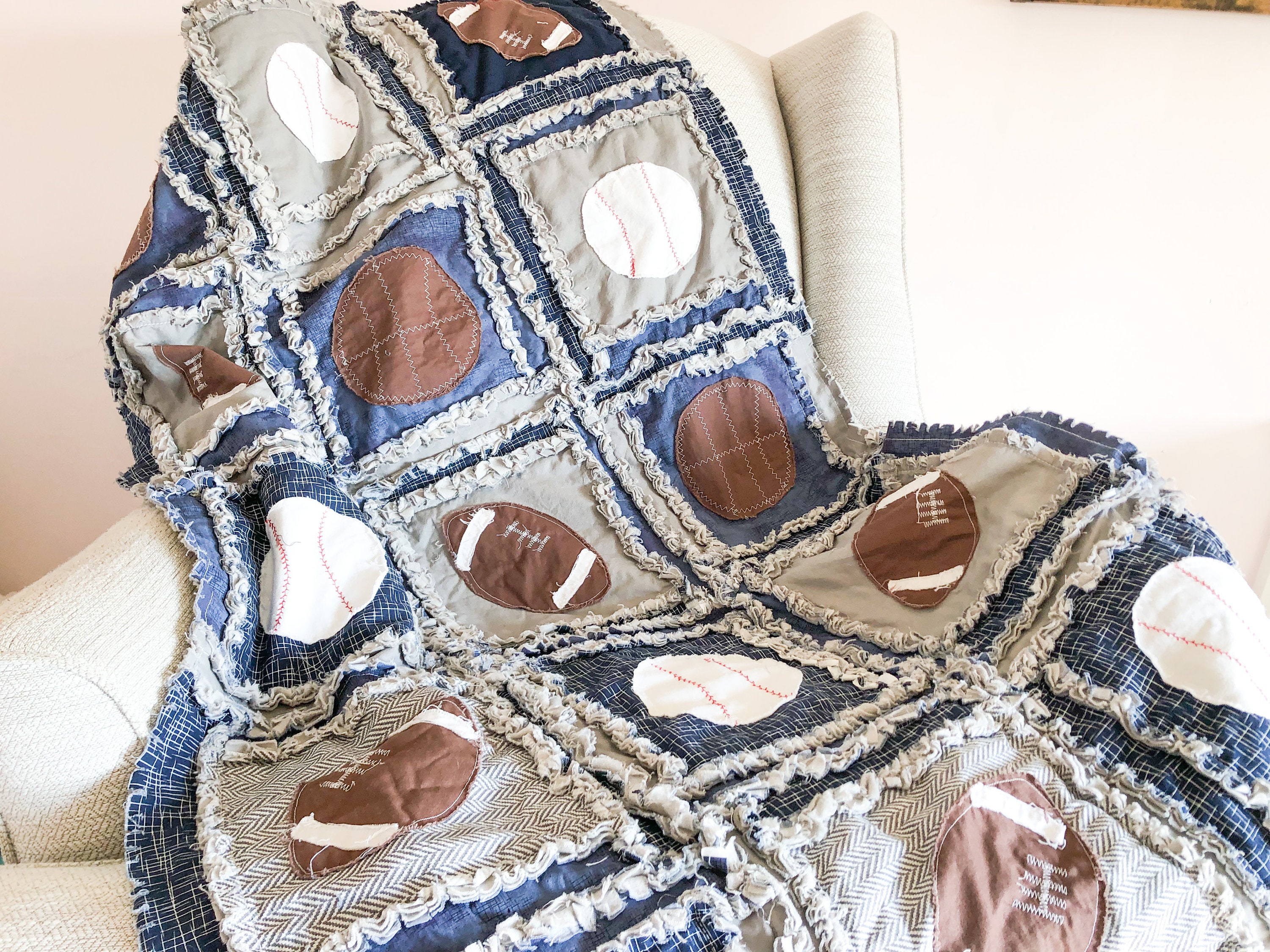 Sports Quilt Pattern PDF Soccer Football Quilt Baseball - Etsy