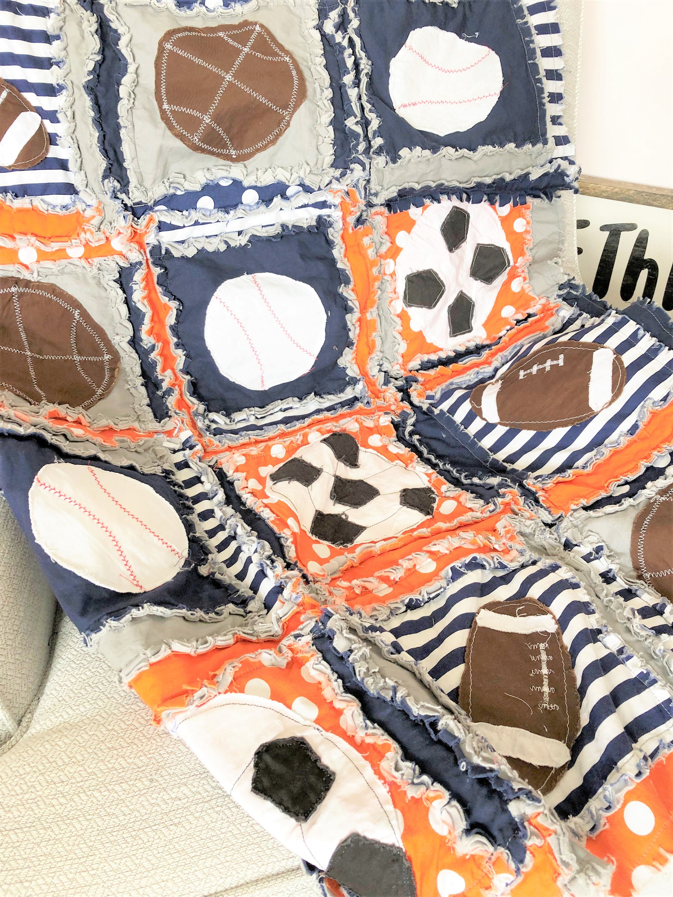 Sports Quilt Pattern PDF Soccer Football Quilt Baseball - Etsy
