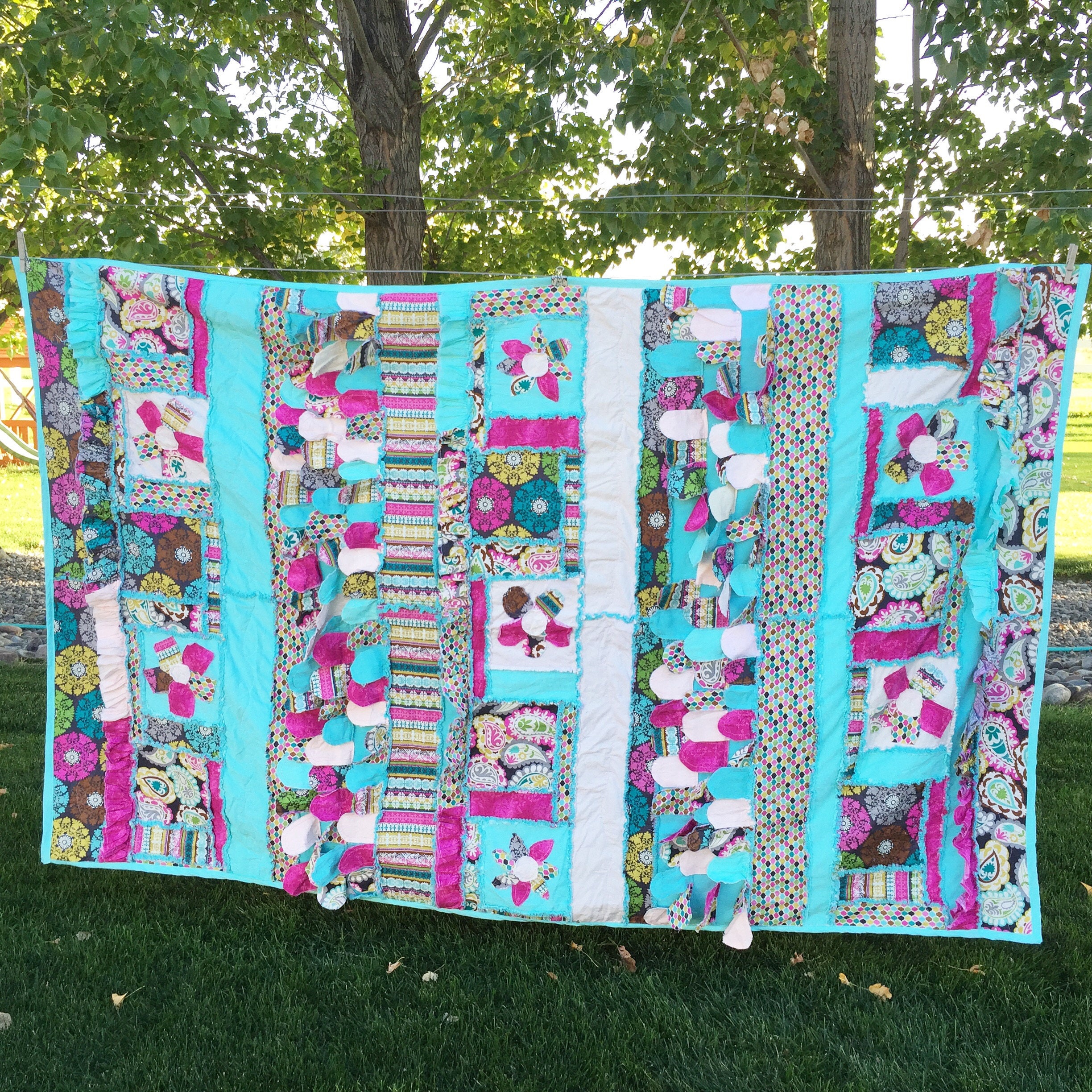 Sew Girly Rag Quilt Pattern Modern Quilt Pattern Applique - Etsy