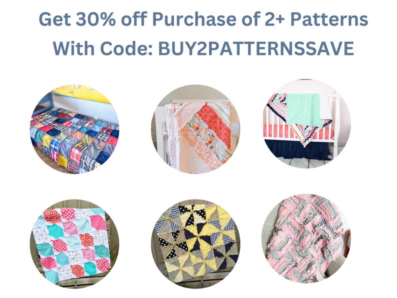 Jelly Roll Rag Quilt Pattern PDF, Rail Fence Baby Quilt Pattern, Strip Quilt Pattern, PDF Quilt ...