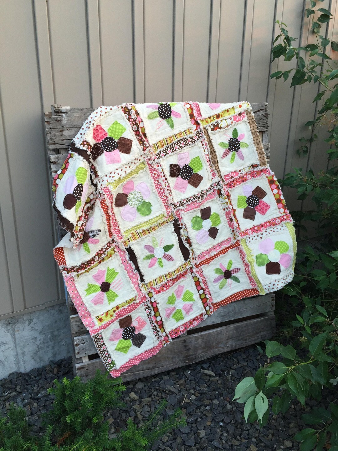 Flower Baby Rag Quilt Pattern PDF, Easy Baby Quilt Patterns, Beginner ...