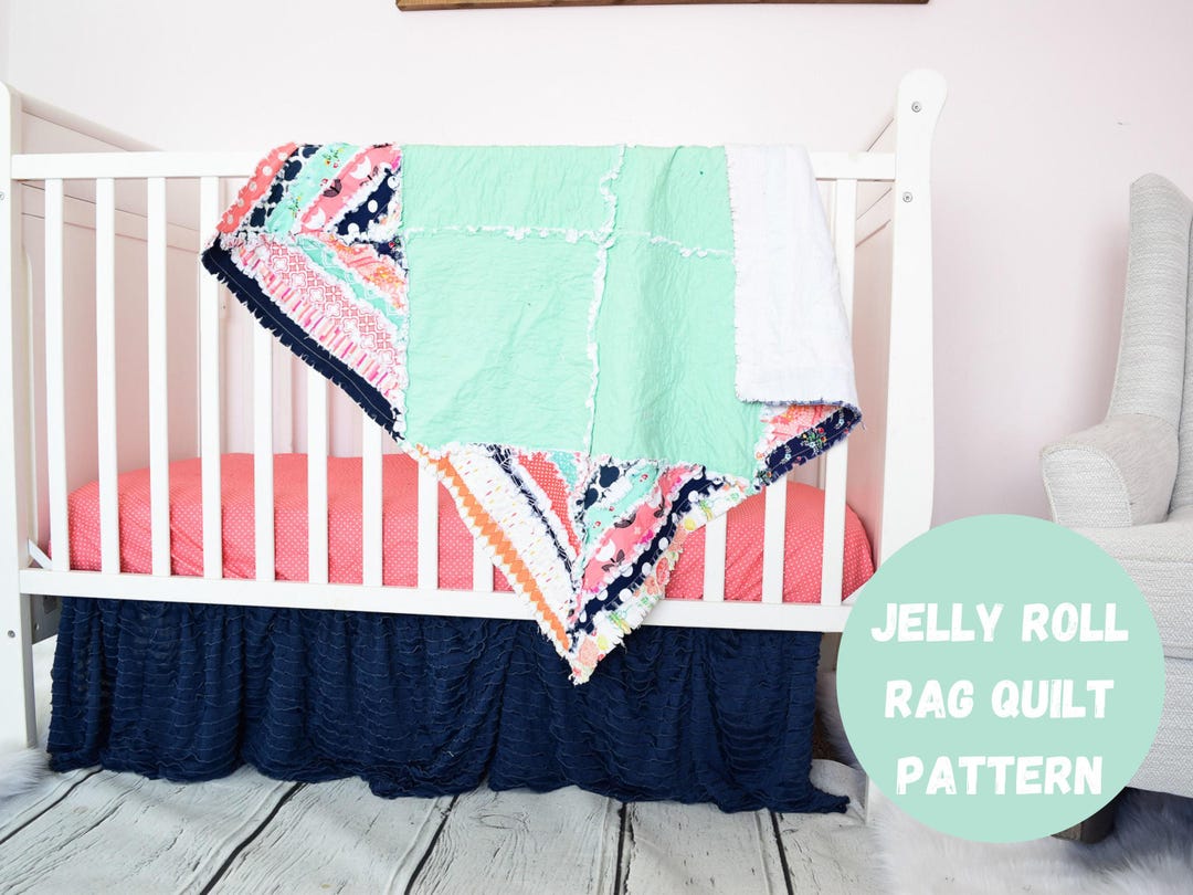 Jelly Roll Pattern Baby Quilt PDF, Easy Strip Rag Quilt Patterns for ...
