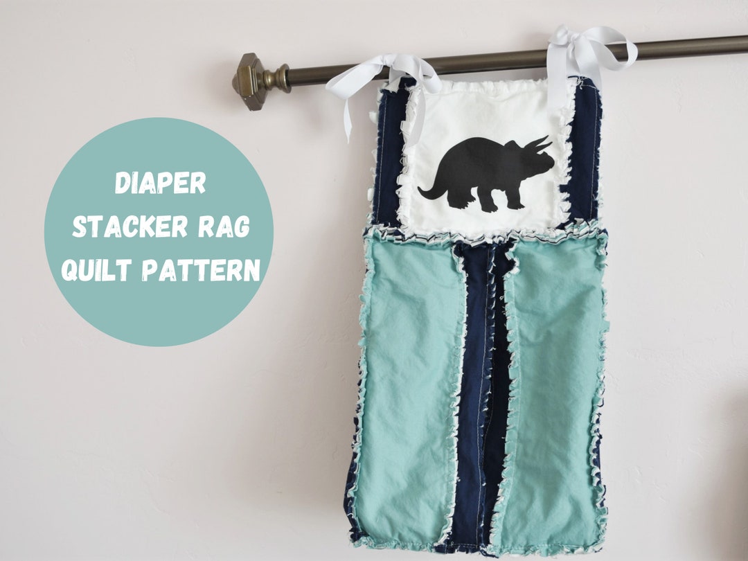 Diaper Stacker Sewing Pattern, Rag Quilt Patchwork Style, Instant ...